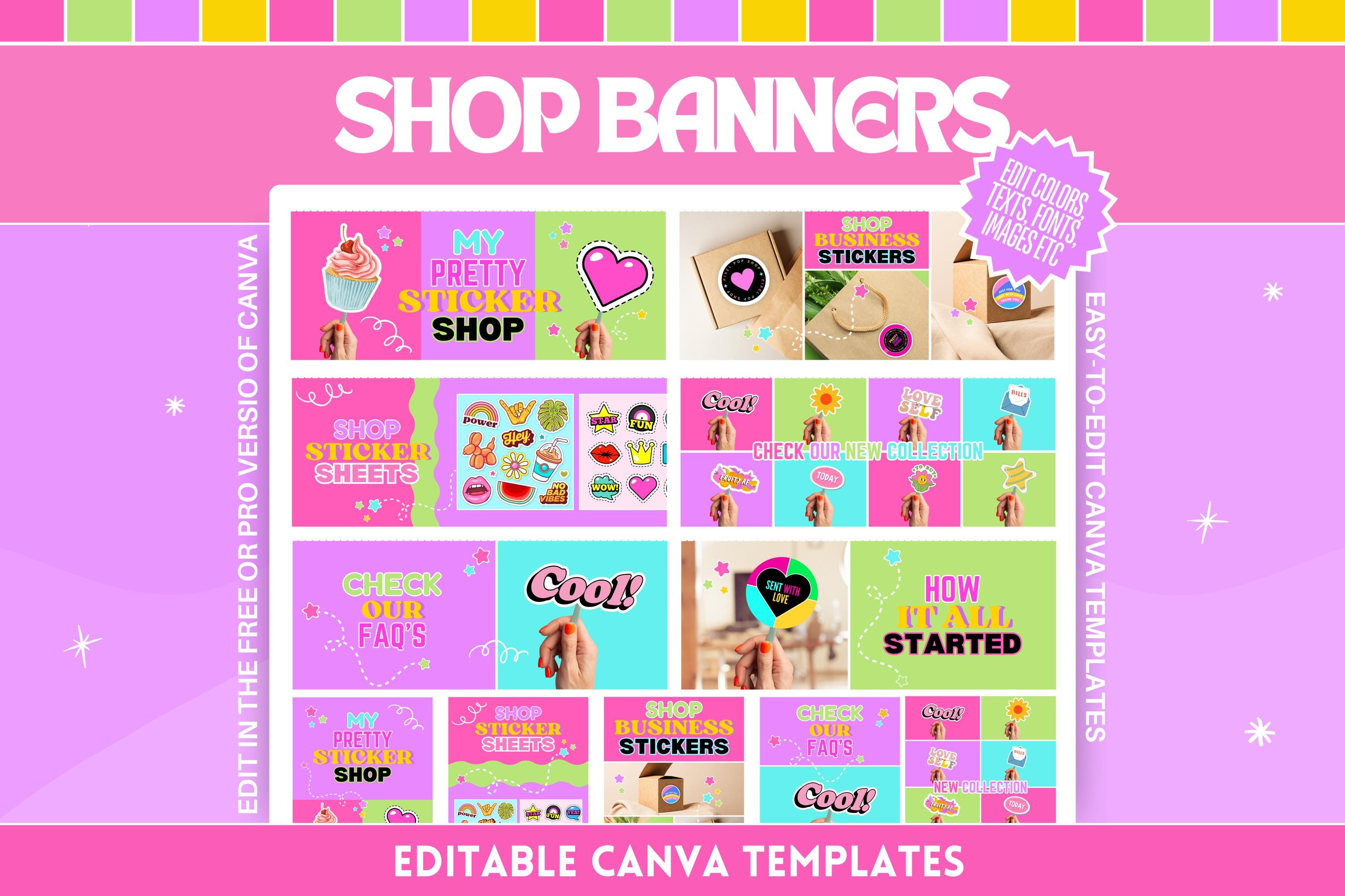 Sticker Shop Banner Template Bundle - Eye-catching Sticker Design for ...