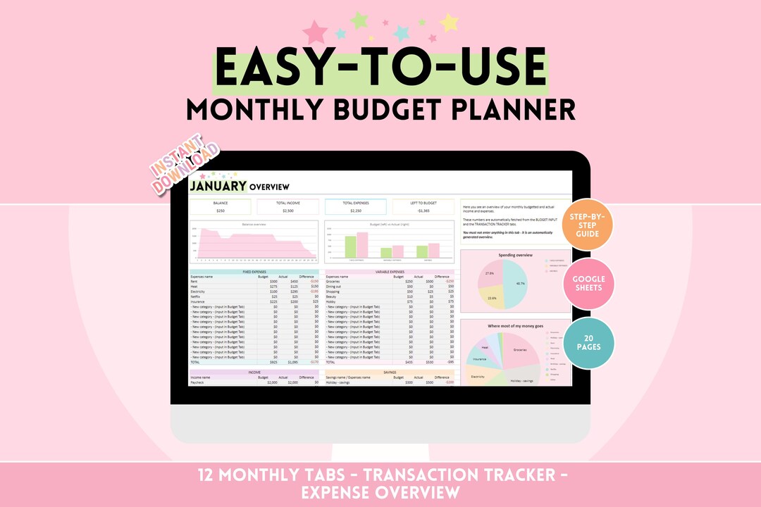 Personal Finance Made Easy: Budget Spreadsheet, Expense Tracker, Debt ...