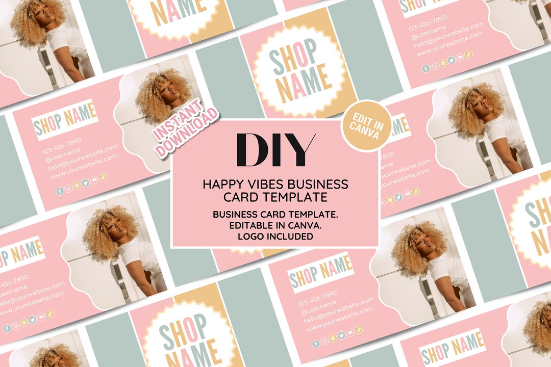 Cute Business Card Template Perfect for Boutique, Fashion, Beauty ...