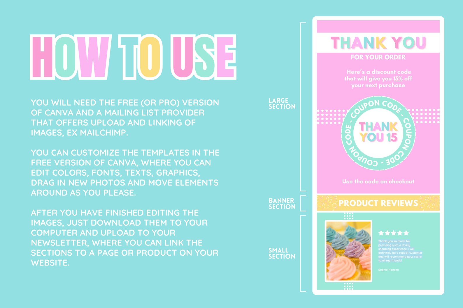 Newsletter Template Bundle - Cute Email Marketing Campaign Kit - Fun ...