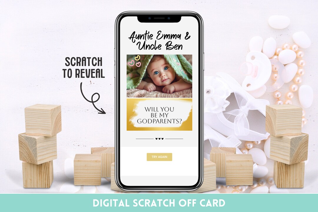 Digital Godparents Proposal Scratch Card - Will You Be My Godparents ...
