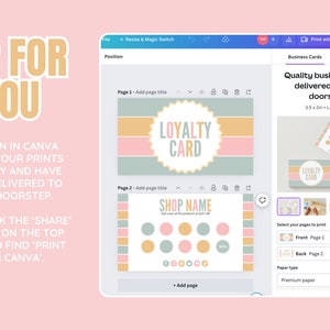 Pastel Loyalty Card Template - Customer Punch Stamp Card - Edit in ...