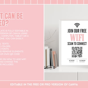 Wifi QR Code Sign - Editable Wifi Password Sign - Printable and Edit in ...