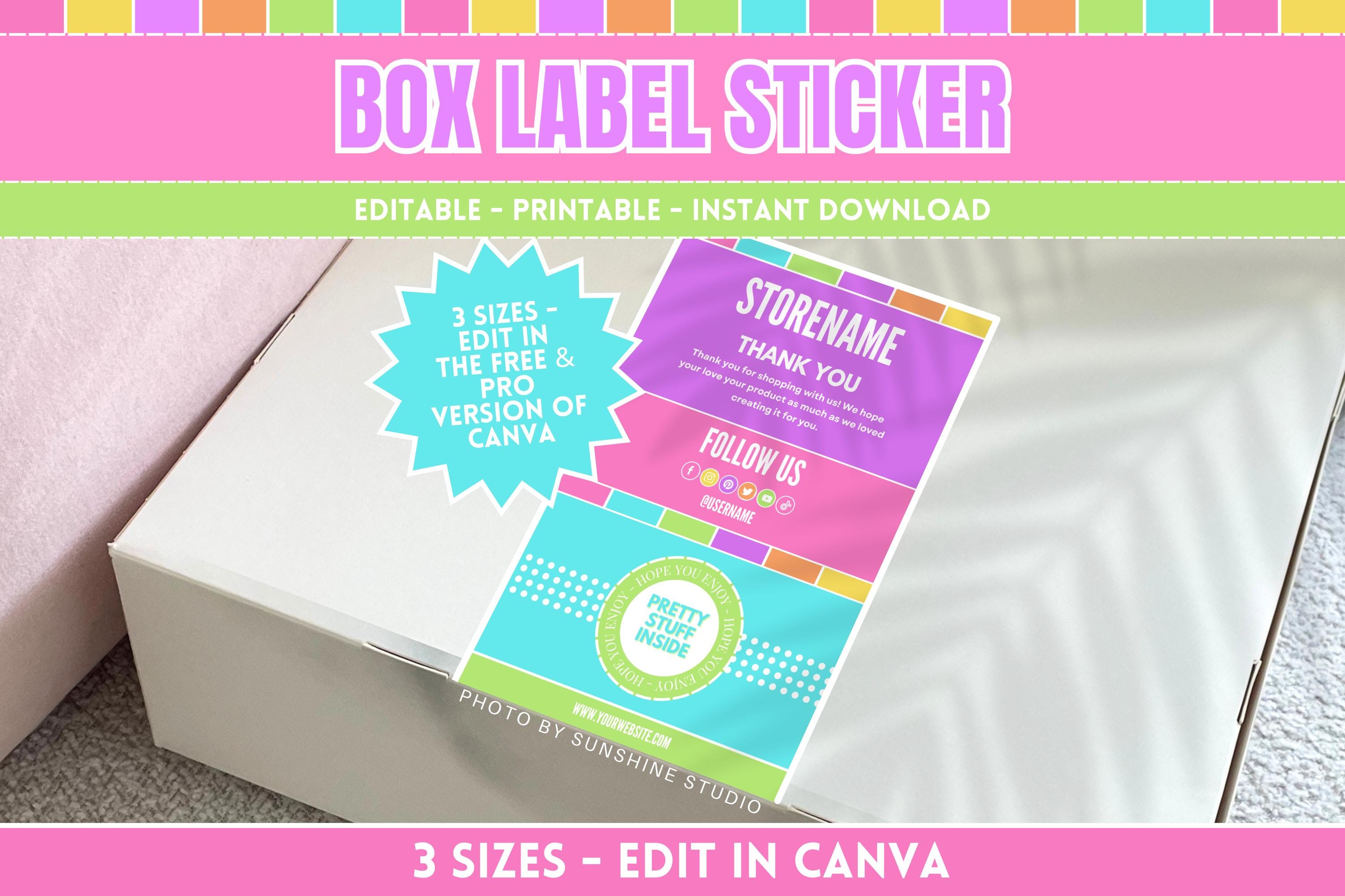DIY Box Label Sticker Template - Box Seal Label Template for Fun ...
