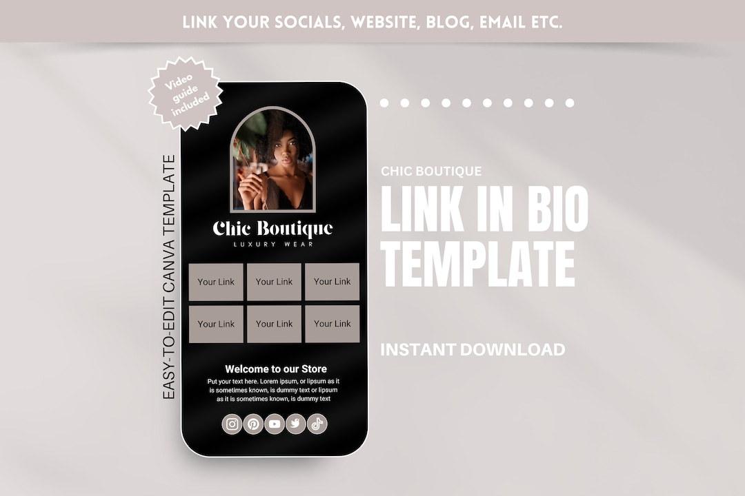 Link in Bio Template - Chic Mini Website for Small Business: Fashion ...