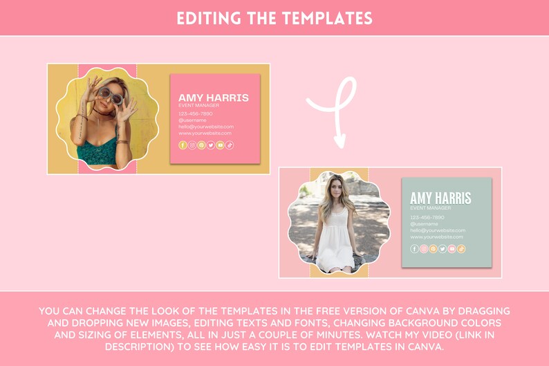 Cute Email Signature Bundle - Set of 4 Cute Editable Email Templates ...