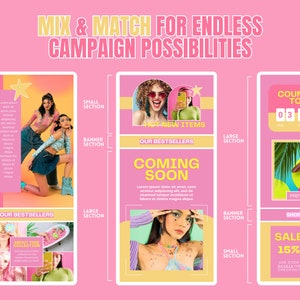 Newsletter Template Bundle - Cute Email Marketing Campaign Kit - Fun ...