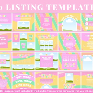 Rainbow Pastel Branding Kit for Your Etsy Shop: Happy Colors Banners ...