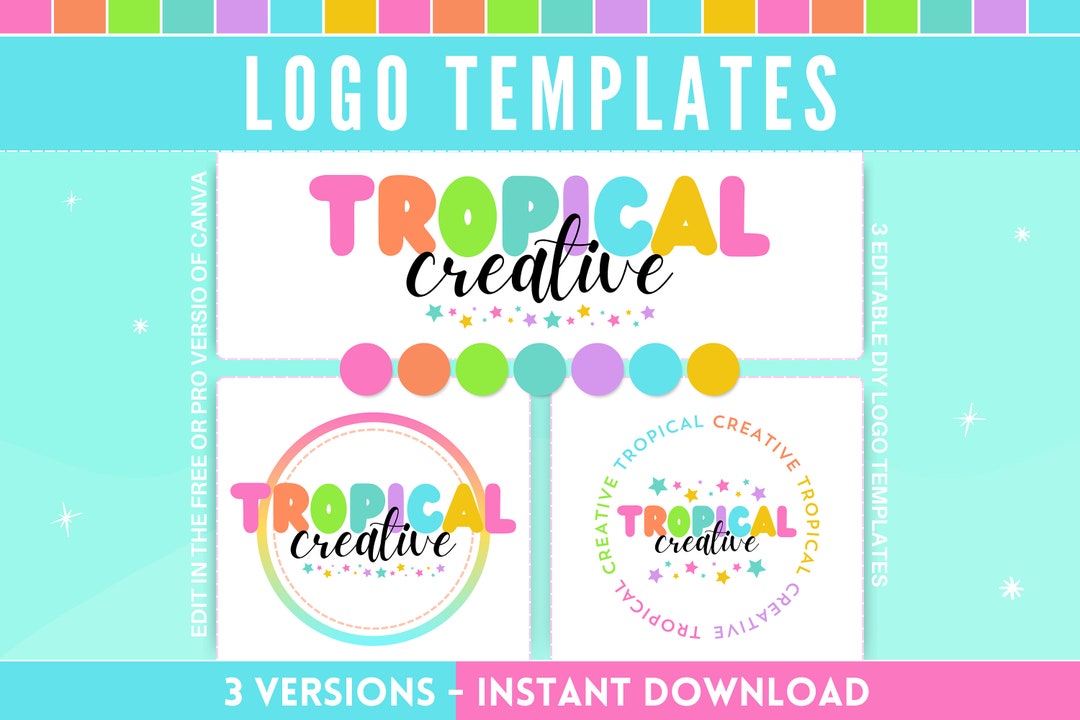 Cute DIY Logo Templates Bright & Colorful Business Logo Templates Edit ...
