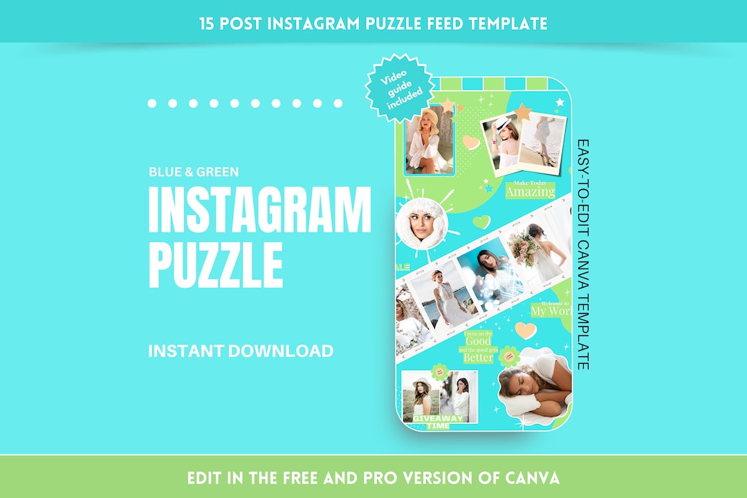 Vibrant Instagram Puzzle Grid: Seamless Design for Fashion, Beauty ...