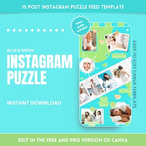Vibrant Instagram Puzzle Grid: Seamless Design for Fashion, Beauty ...