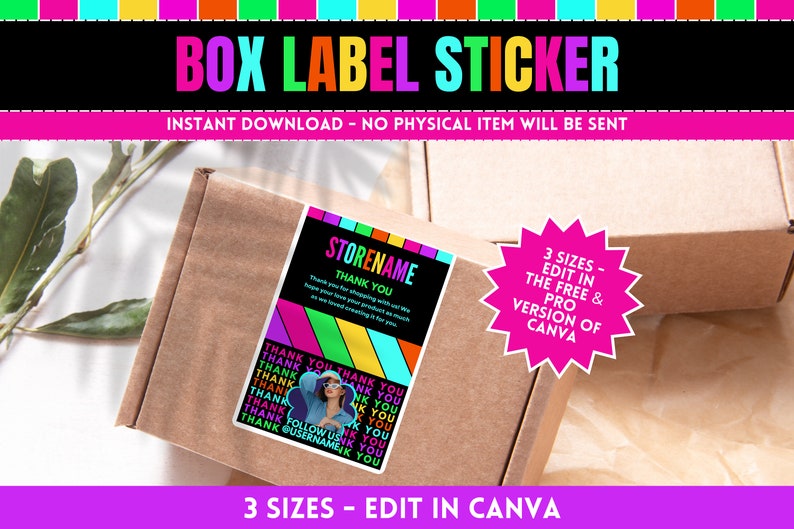 DIY Box Label Sticker Template - Box Seal Label Template for Fun ...