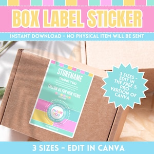 DIY Box Label Sticker Template - Box Seal Label Template for Fun ...