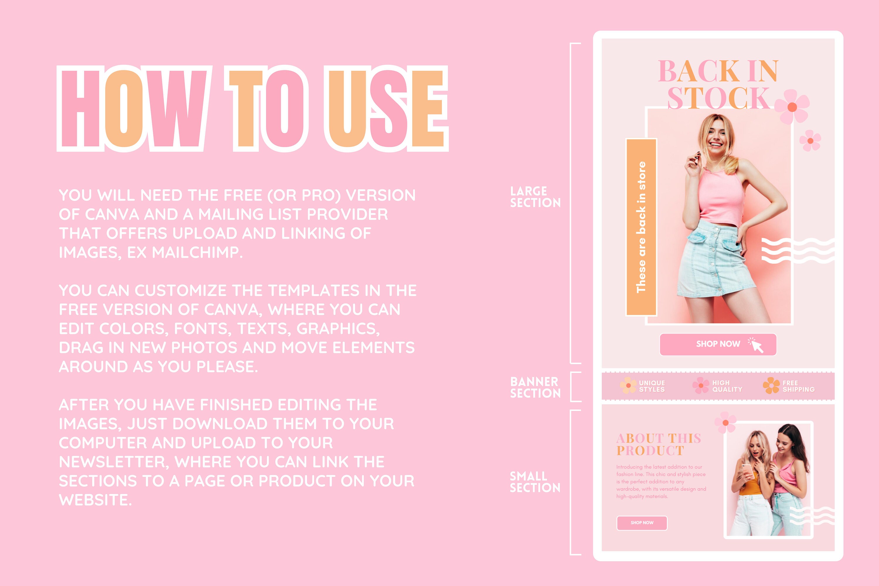Newsletter Template Bundle - Cute Canva Email Marketing Campaign Kit ...