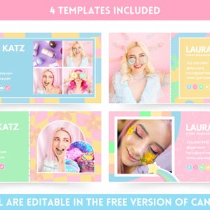 Bright Email Signature Bundle - Set of 4 Cute Editable Email Templates ...