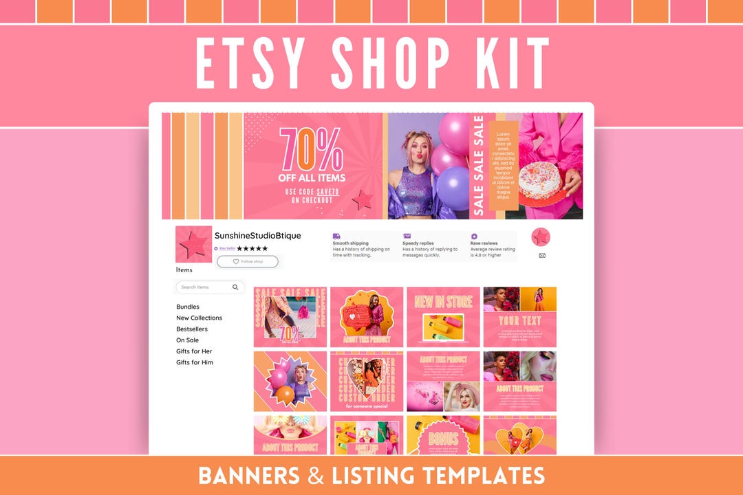 Fun Branding Kit for Your Etsy Shop: Colorful Banners, Icons and ...