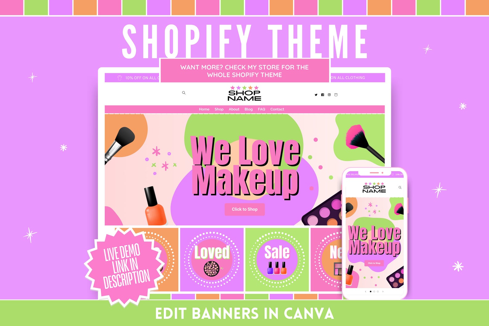 Makeup Shop Banner Template Bundle - Eye-catching Beauty Design for ...
