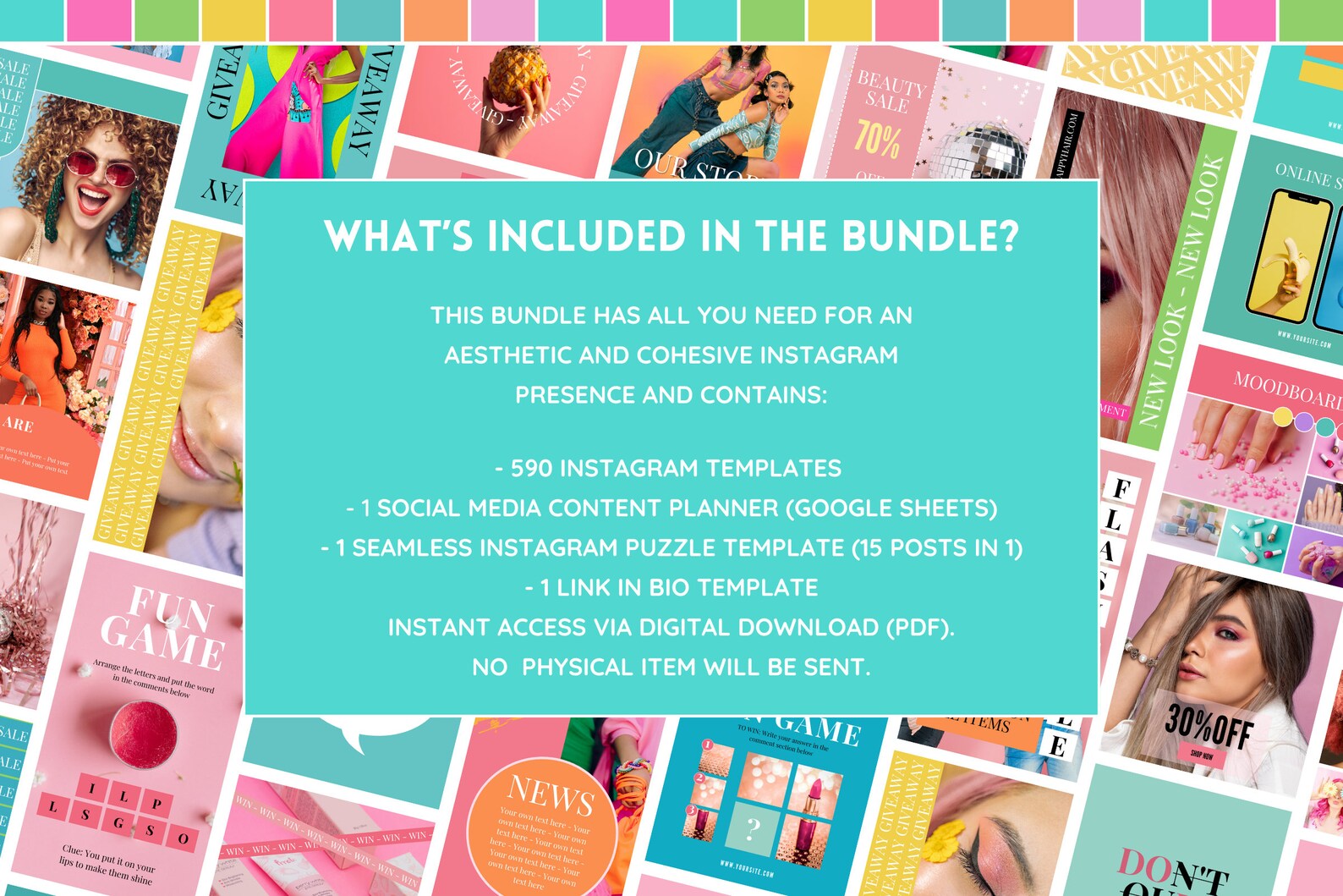 Instagram Mega Bundle Kit: Colorful Stories, Posts, Carousels, Quotes ...