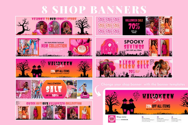 Halloween Etsy Shop Kit - Spooky Etsy Store Banners and Listing ...