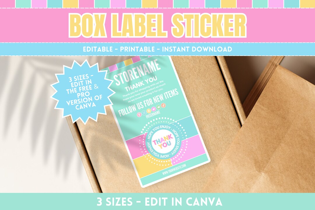 DIY Box Label Sticker Template Box Seal Label Template for Fun ...