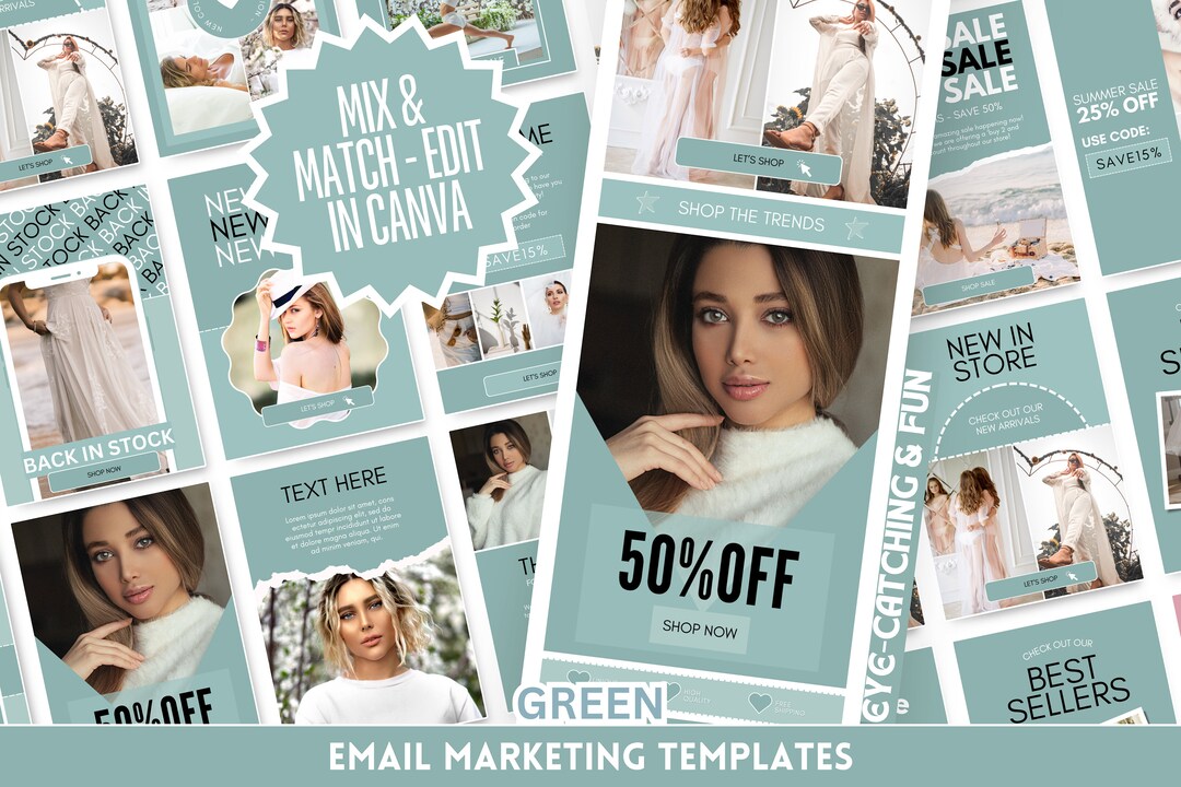 Newsletter Template Bundle - Cute Email Marketing Campaign Kit - Fun ...