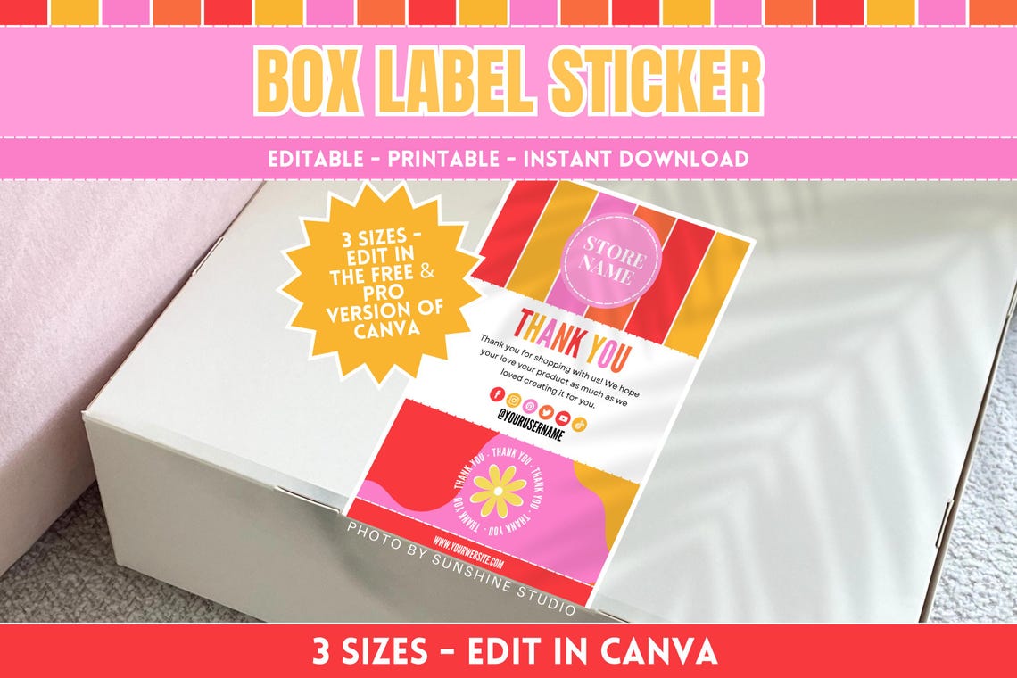 DIY Box Label Sticker Template - Box Seal Label Template for Fun ...