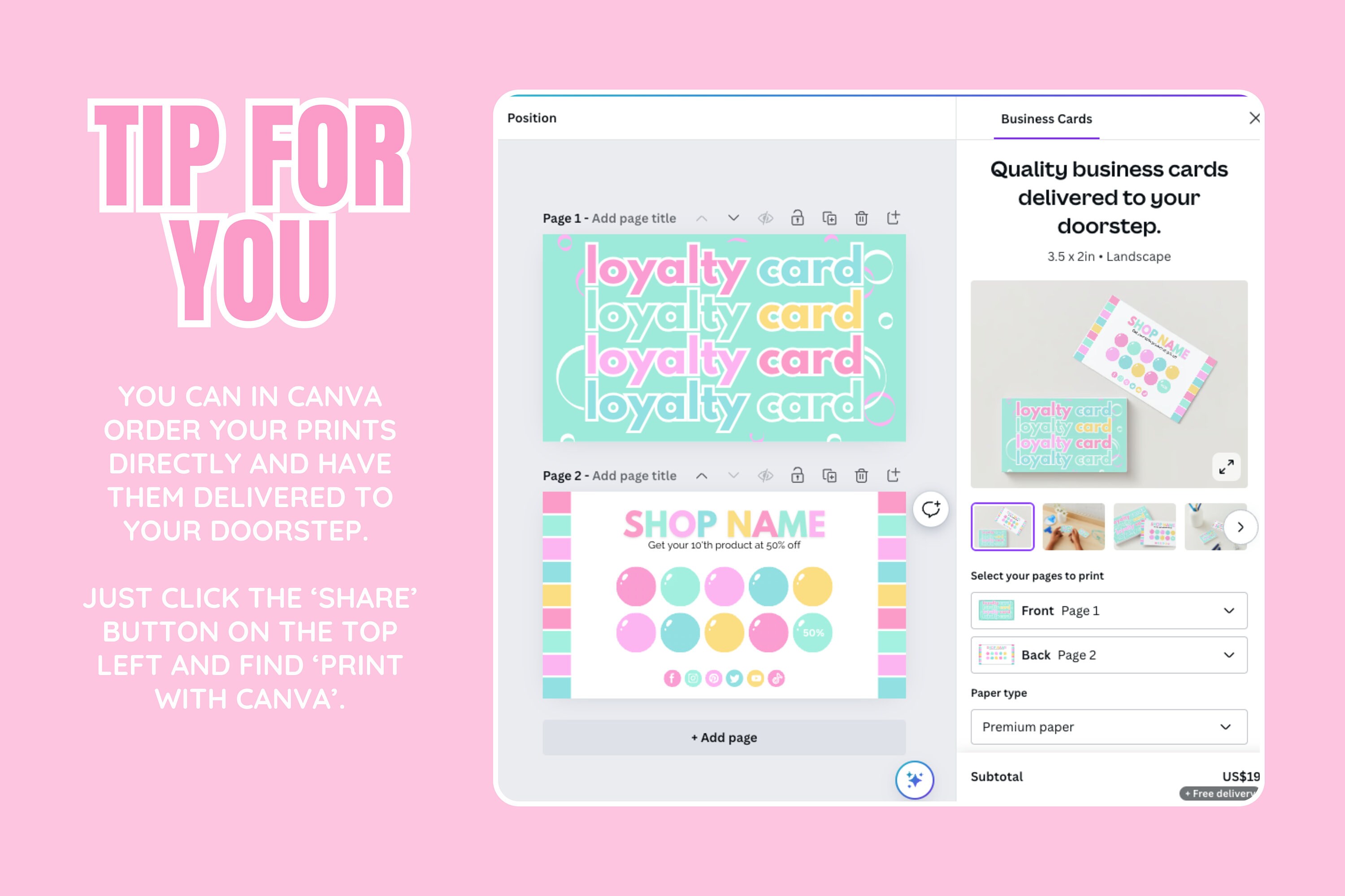 Bright Loyalty Card Template - Customer Punch Stamp Card - Edit in ...
