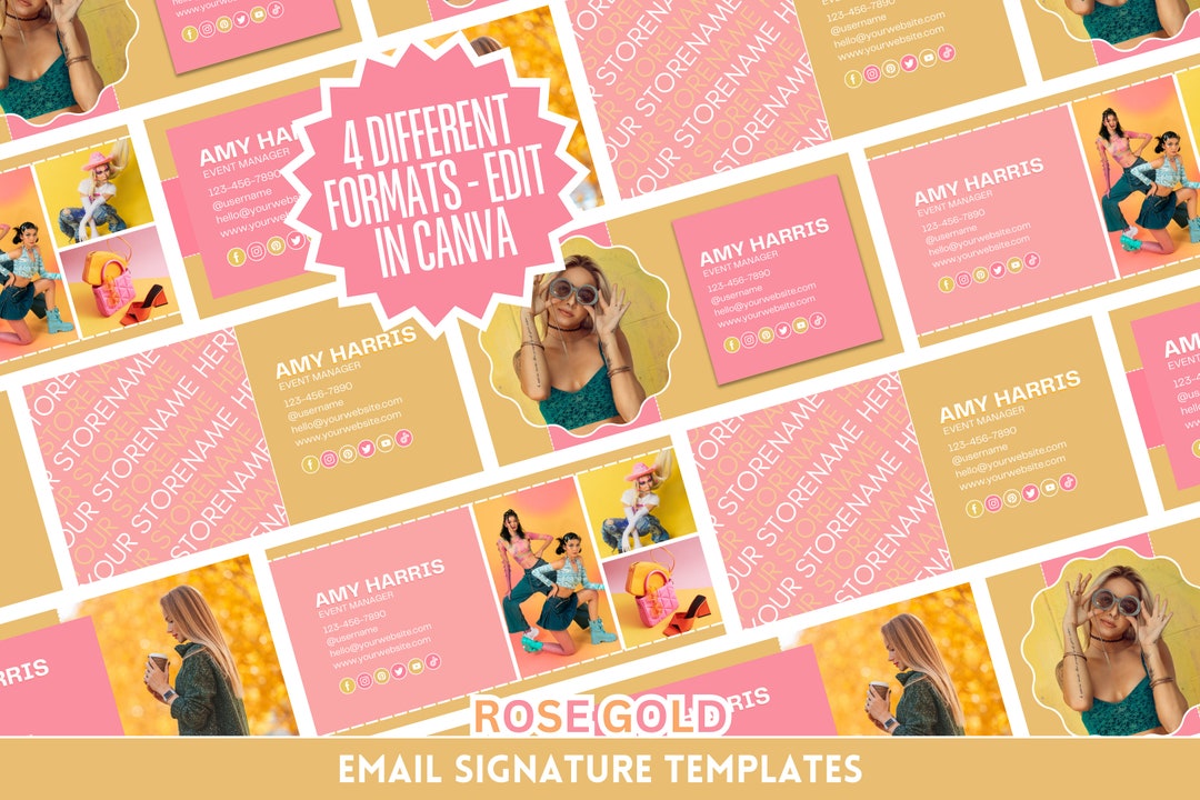 Cute Email Signature Bundle - Set of 4 Cute Editable Email Templates ...
