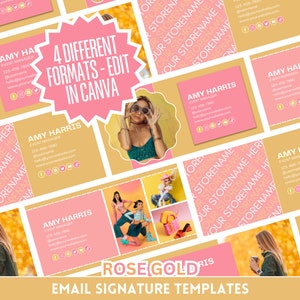 Cute Email Signature Bundle - Set of 4 Cute Editable Email Templates ...