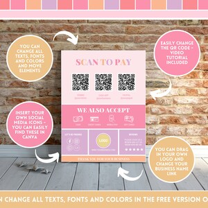 QR Code Sign Scan to Pay Template - Easy Payment & Follow Us on Social ...