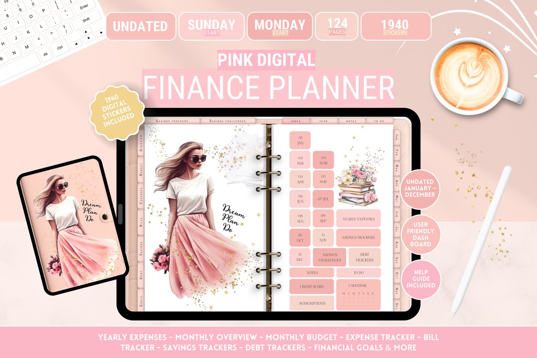 Digital Finance Planner: Cute Budget Tracker for Goodnotes, Notability ...