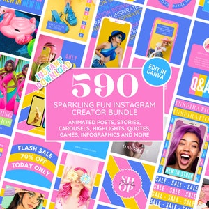 Instagram Template Bundle: Posts, Stories, Carousels, Quotes, Highlight ...