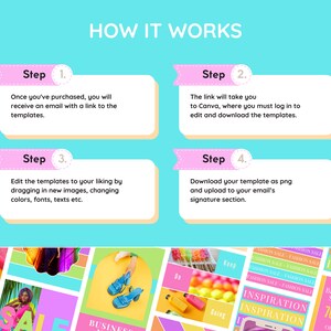 Colorful Email Signature Bundle - Set of 4 Editable Rainbow Email ...