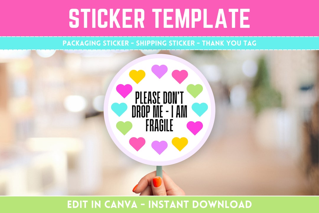 Cute Thank You Sticker Template Label Template for Fun Packaging Fun ...