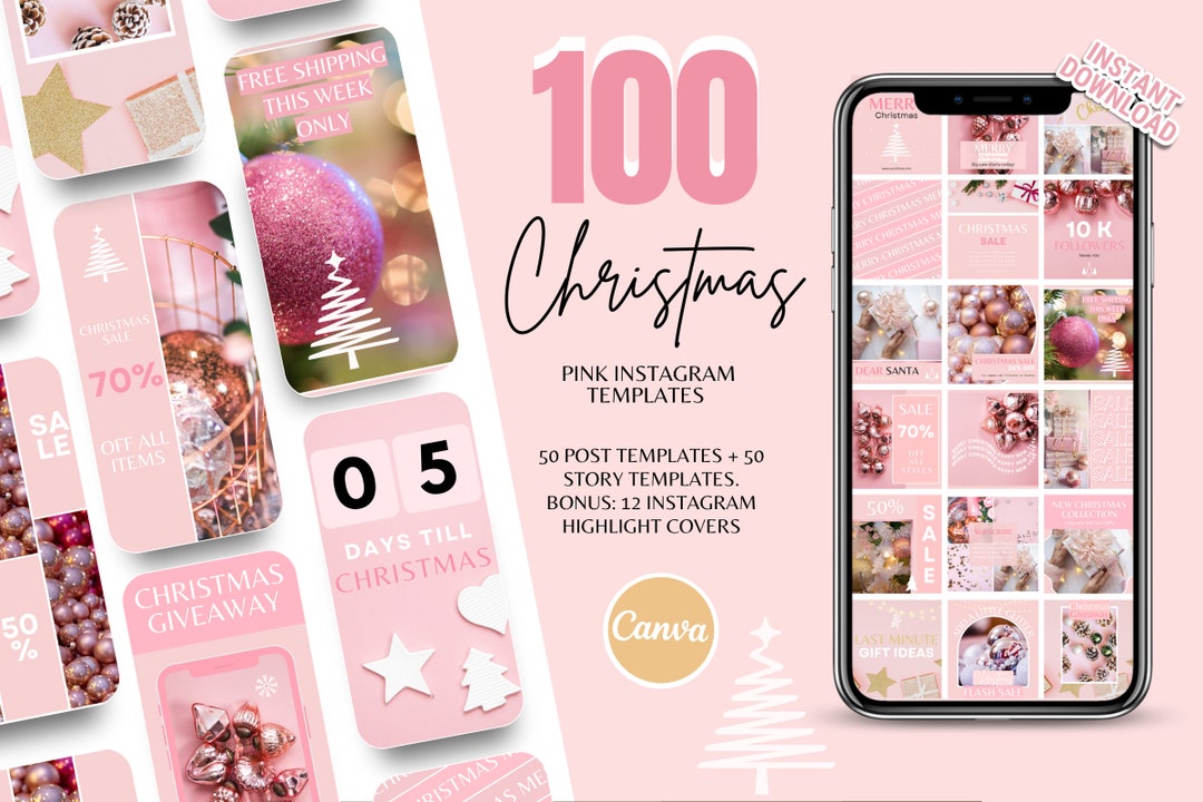 Festive Christmas Instagram Template Bundle Engaging Xmas Canva Stories ...