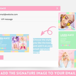 Bright Email Signature Bundle - Set of 4 Cute Editable Email Templates ...