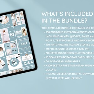 Instagram Template Bundle: Blue Social Media Branding Kit Posts ...