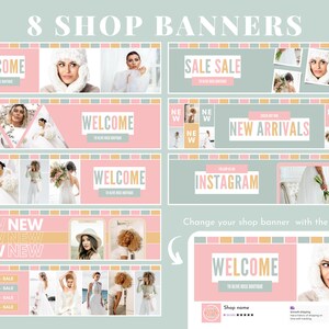 Pastel Etsy Shop Kit - Elegant and Beautiful Store Branding - Olive ...