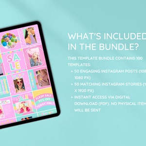 Vibrant & Eye-catching Canva Bundle: Cute Rainbow Colorful Instagram ...