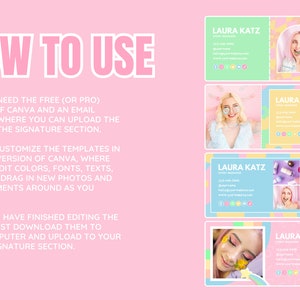Bright Email Signature Bundle - Set of 4 Cute Editable Email Templates ...