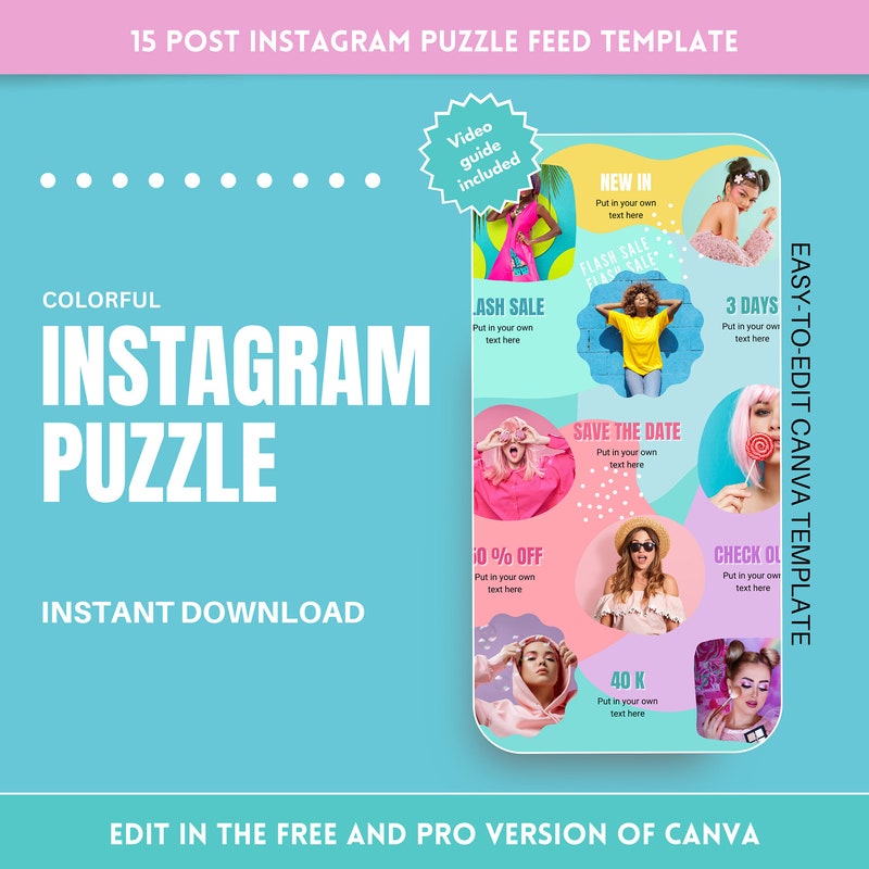 Canva Instagram Puzzle - Etsy