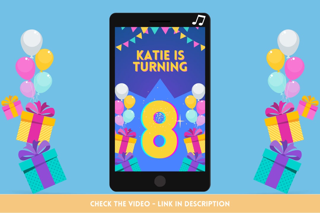 Animated Birthday Party Invitation - Colorful Kids Celebration Invite ...