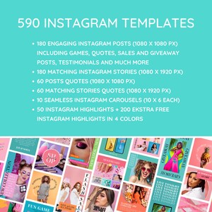 Instagram Mega Bundle Kit: Colorful Stories, Posts, Carousels, Quotes ...