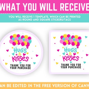 Cute Thank You Sticker Template - Label Template for Fun Packaging ...