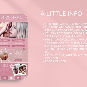Cute Link in Bio Template - Small Business Canva Website - Blush Pink ...