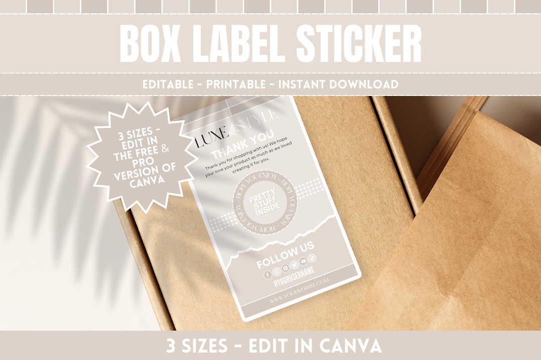 DIY Box Label Sticker Template Box Seal Label Template for Fun ...