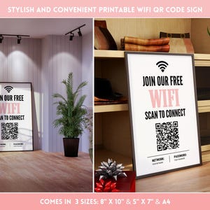 Wifi QR Code Sign - Editable Wifi Password Sign - Printable and Edit in ...