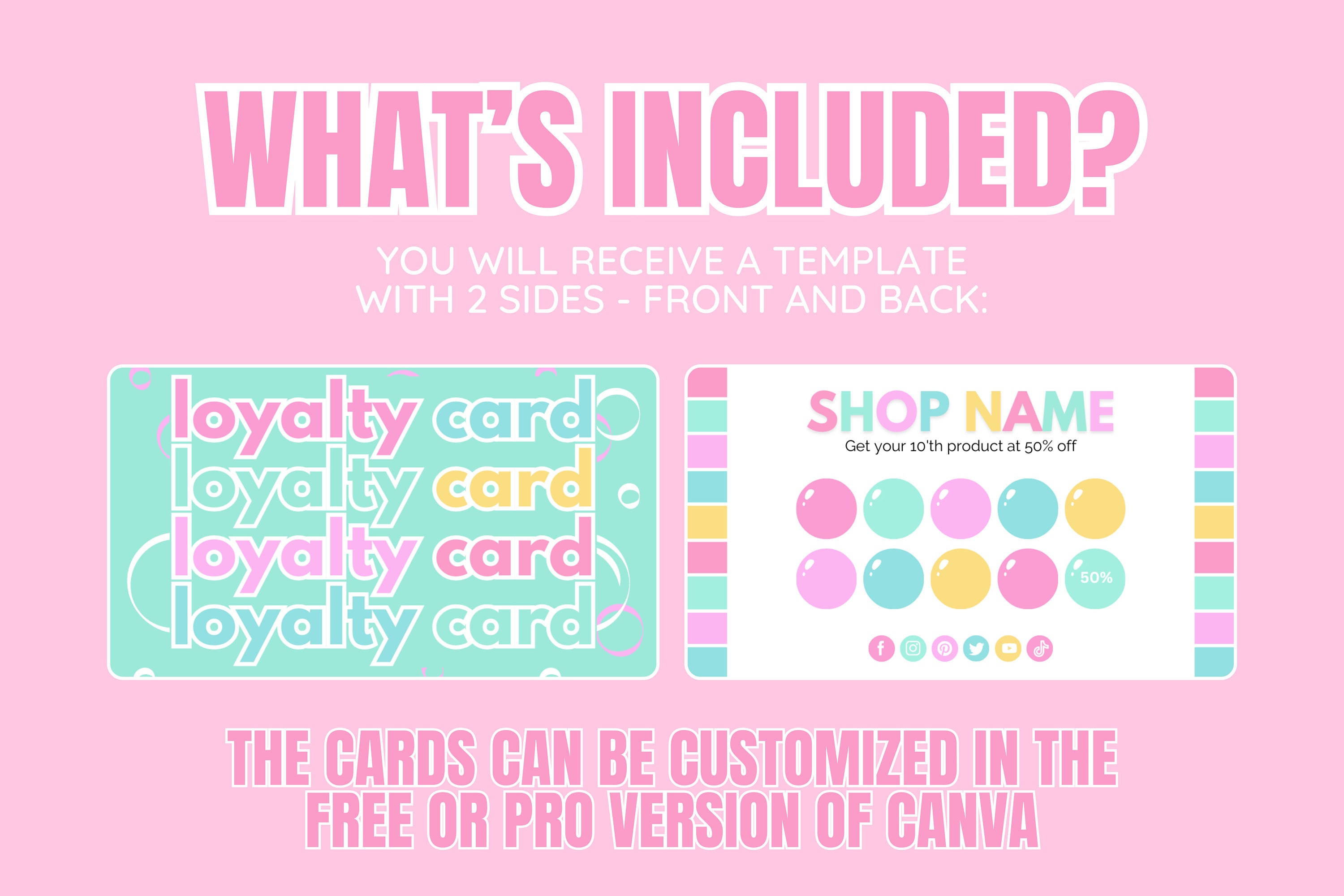 Bright Loyalty Card Template - Customer Punch Stamp Card - Edit in ...