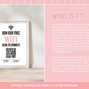 Wifi QR Code Sign - Editable Wifi Password Sign - Printable and Edit in ...