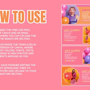 Cute Email Signature Bundle - Set of 4 Cute Editable Email Templates ...